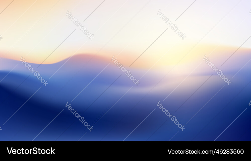 Gradient mountain landscape with sunrise Vector Image