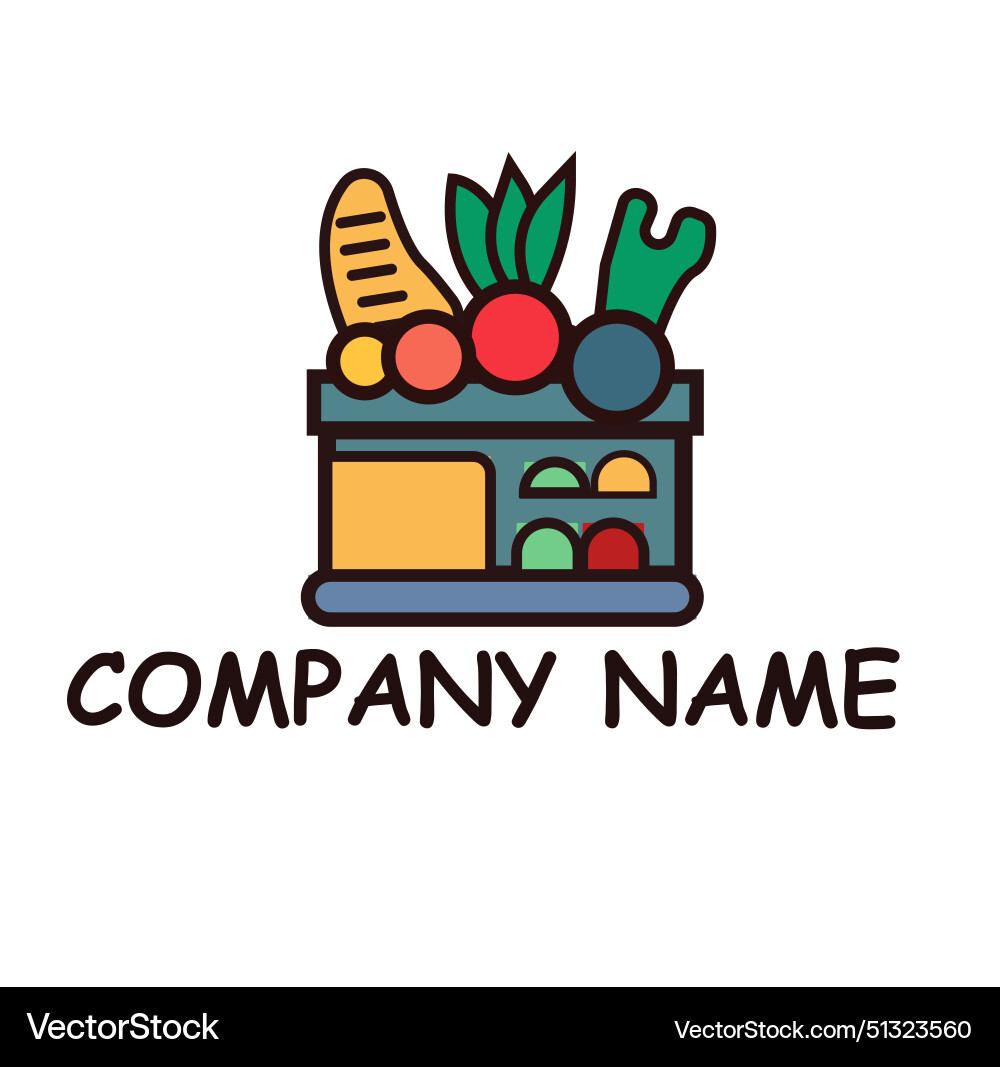 Grocery shop logo design Royalty Free Vector Image