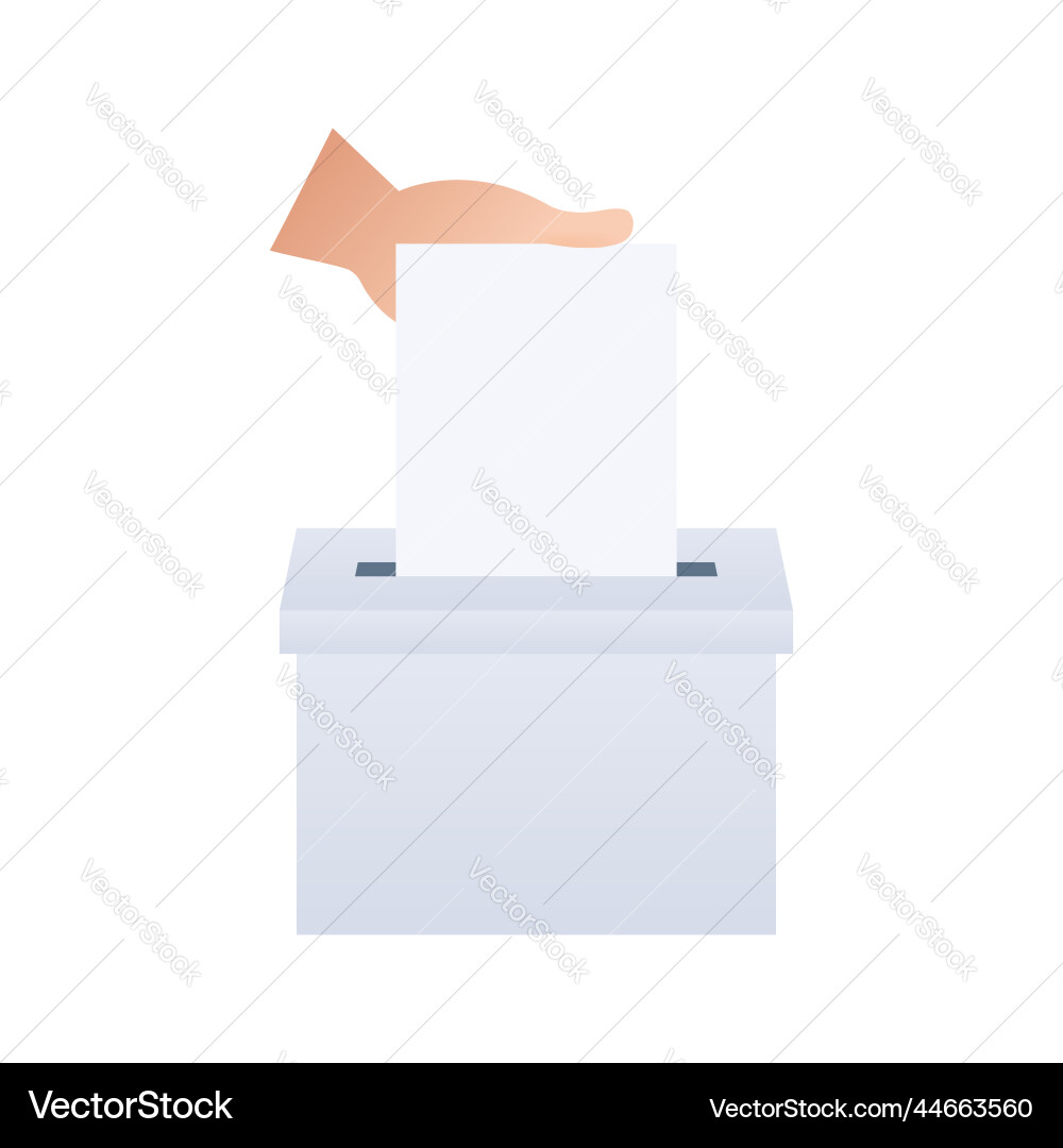 Hand Placing Ballot in Voting Box Royalty Free Vector Image