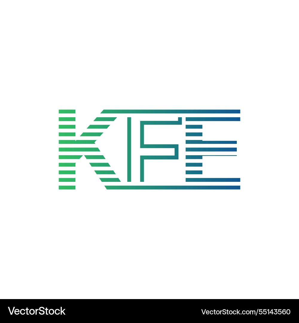 Modern kfe logo design letter minimalist Vector Image