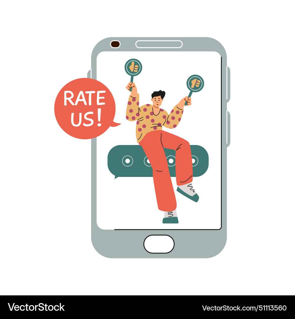 Rate us positive negative feedback customer ask Vector Image