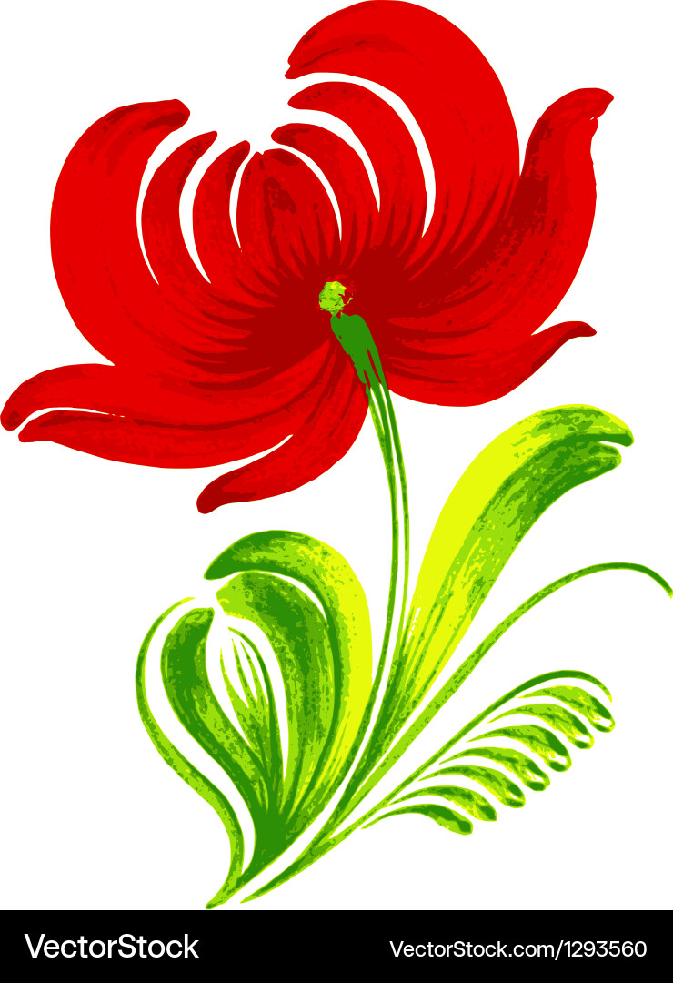 Red flower Royalty Free Vector Image - VectorStock