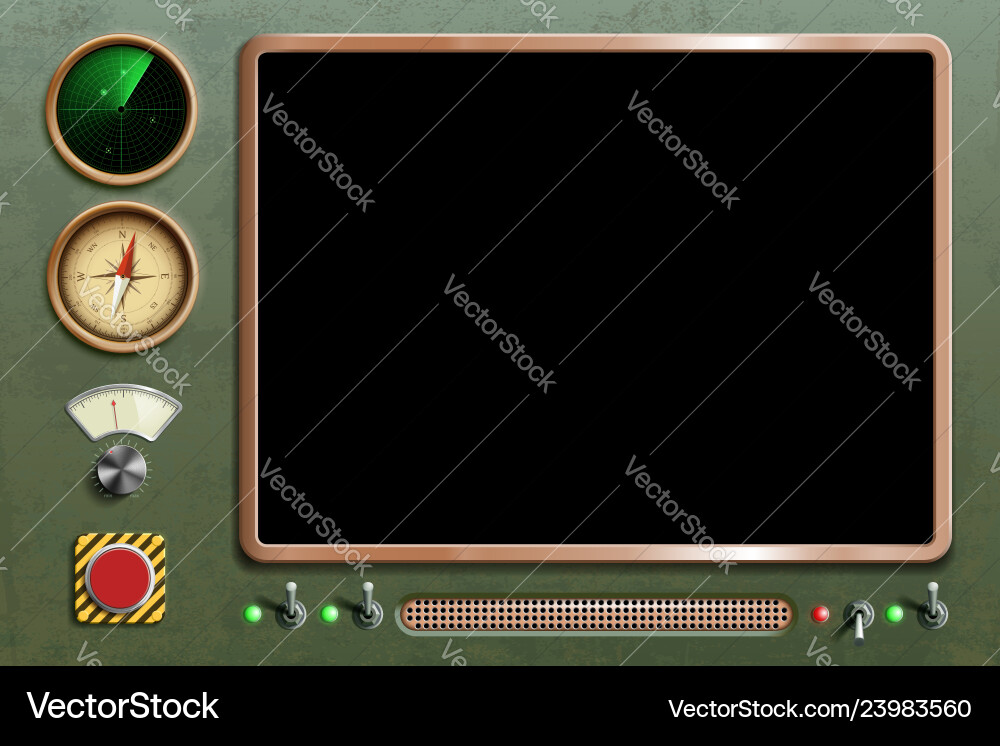 Retro Control Panel Dashboard Royalty Free Vector Image
