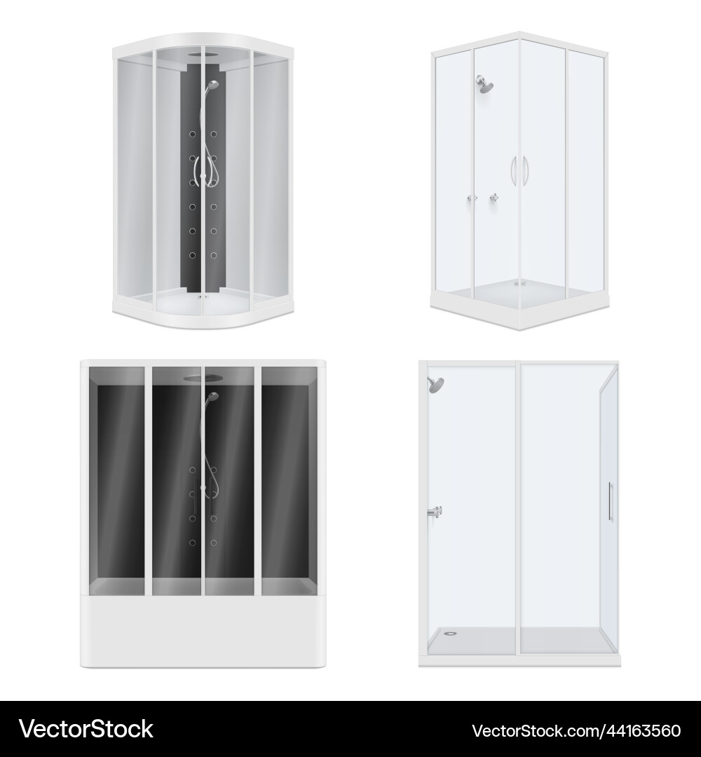 Shower cabins different size shape modern bathroom