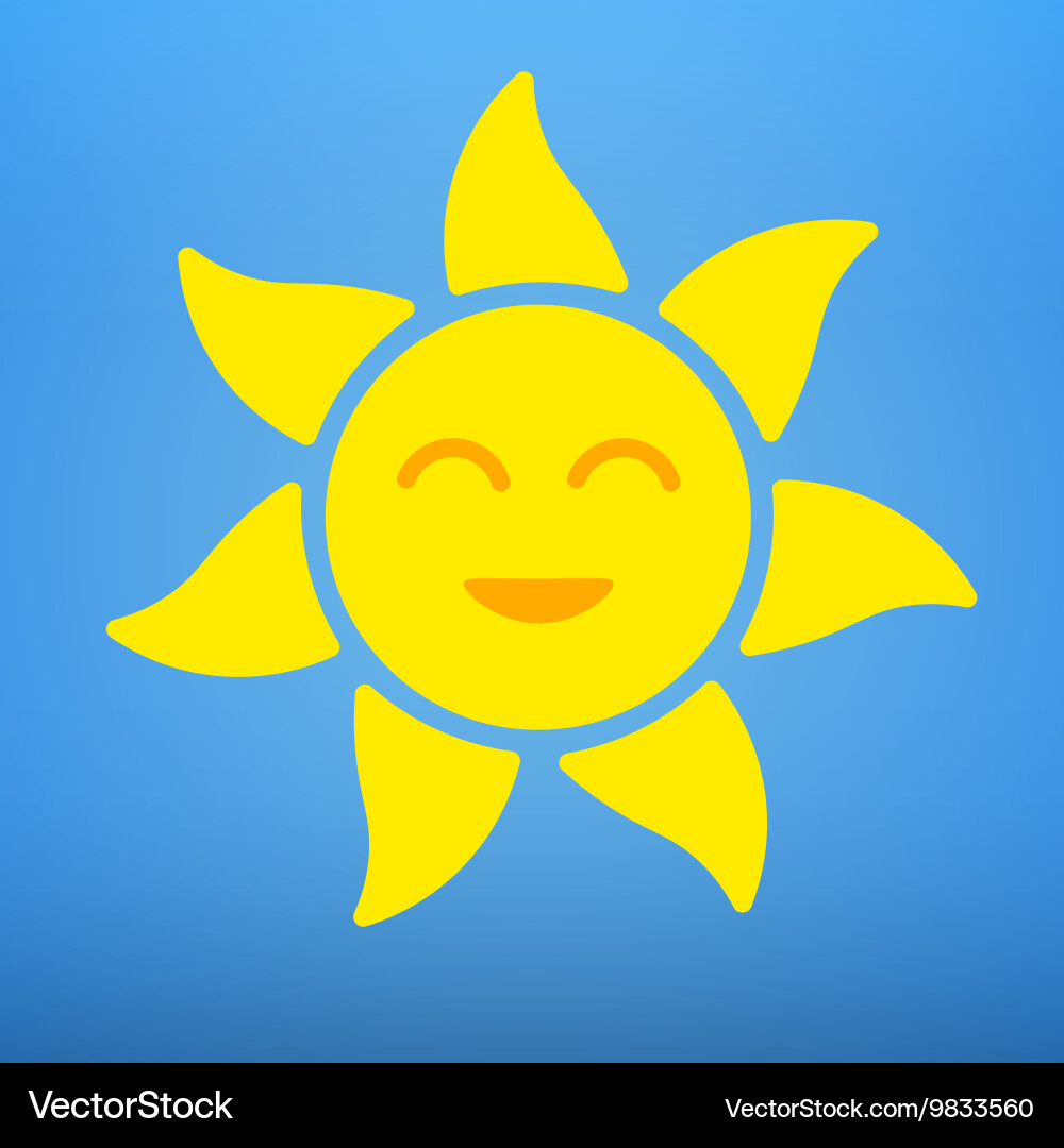 Sun with a smile Royalty Free Vector Image - VectorStock