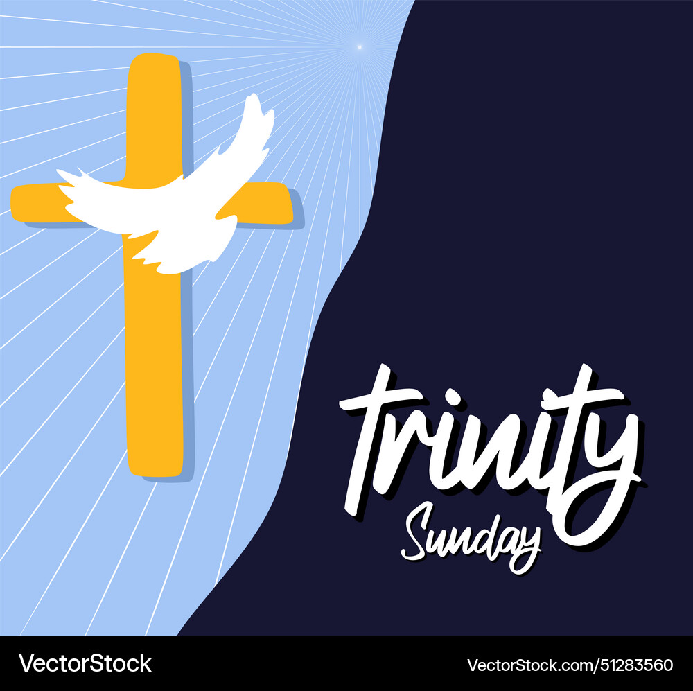 Trinity sunday with cross dove and crown Vector Image