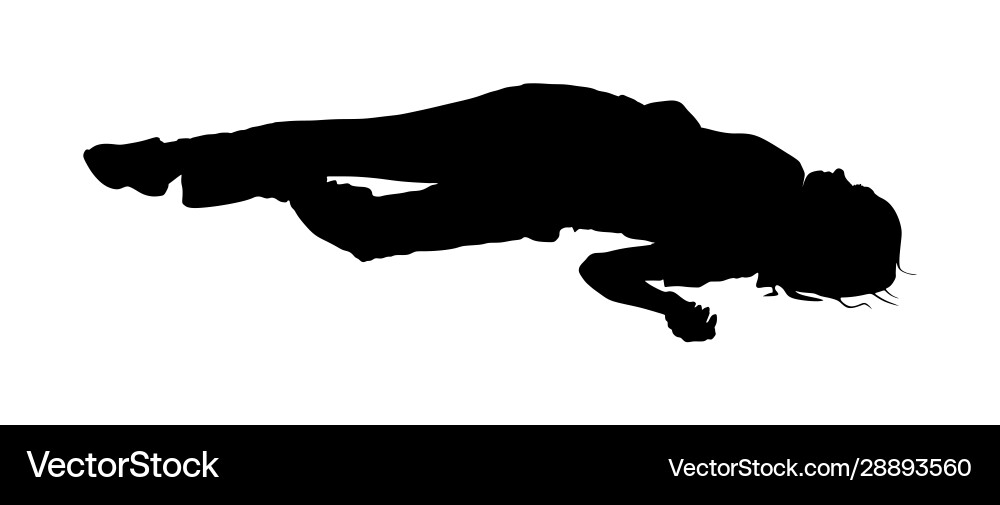 Unconscious Silhouette on Sidewalk Royalty Free Vector Image