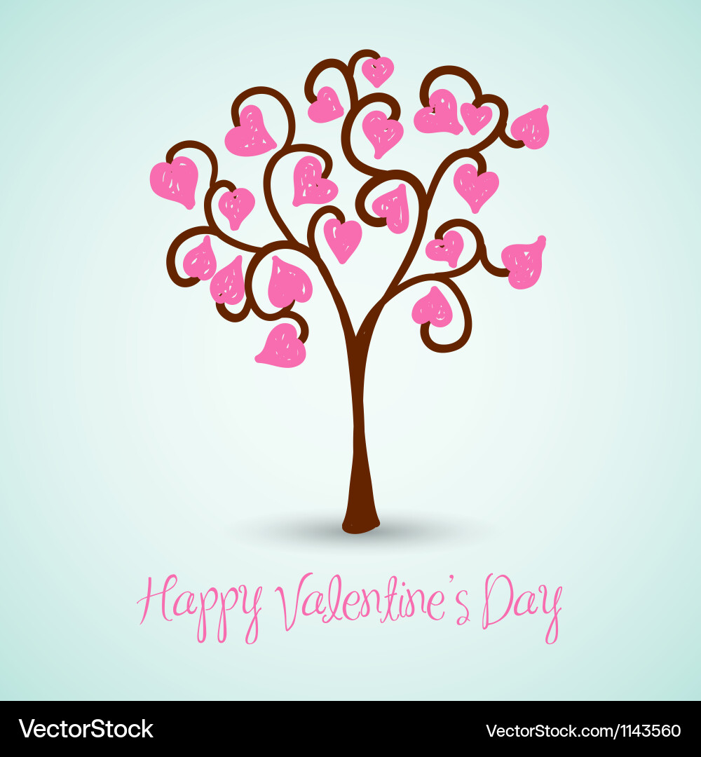 Valentines day tree Royalty Free Vector Image - VectorStock