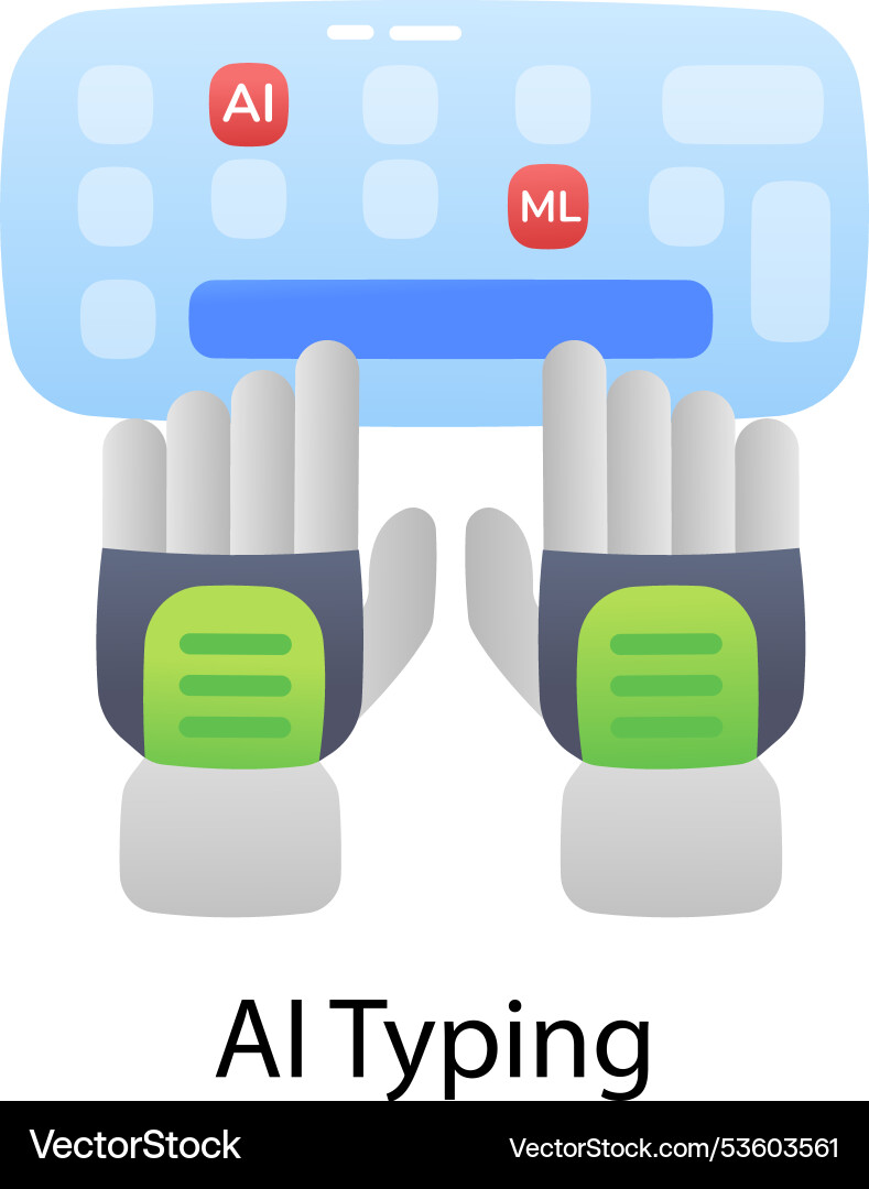Ai typing Royalty Free Vector Image - VectorStock