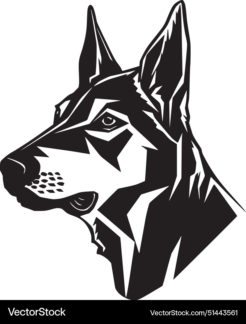 Australian kelpie - black and white isolated icon Vector Image