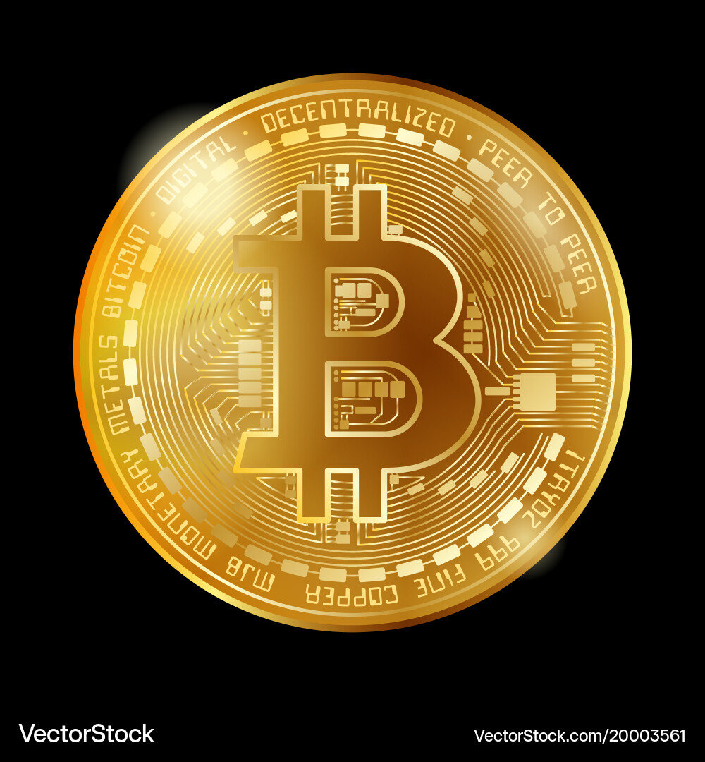 Bitcoin coin gold Royalty Free Vector Image - VectorStock