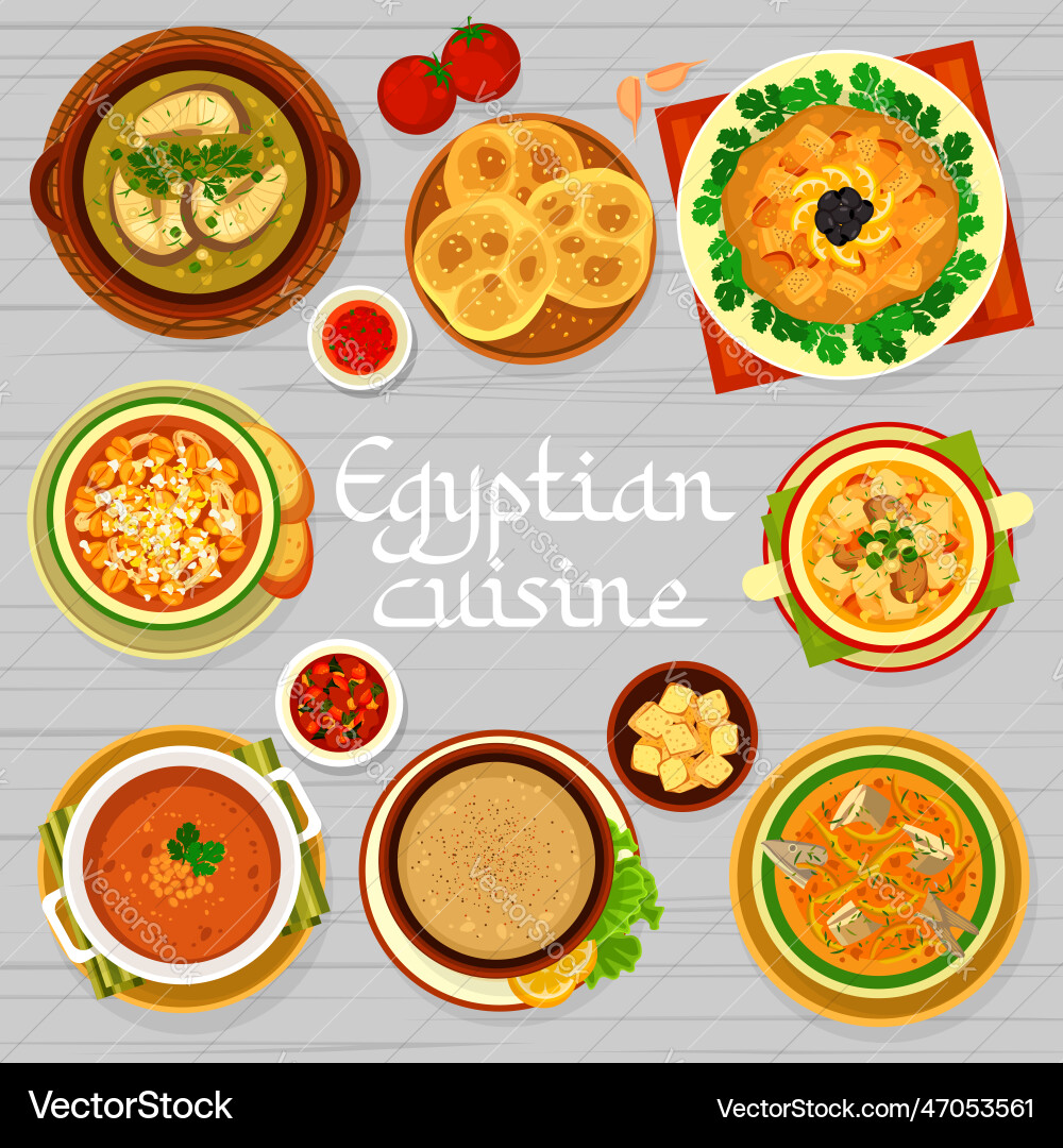 Egyptian Food Menu - Traditional Dishes Royalty Free Vector