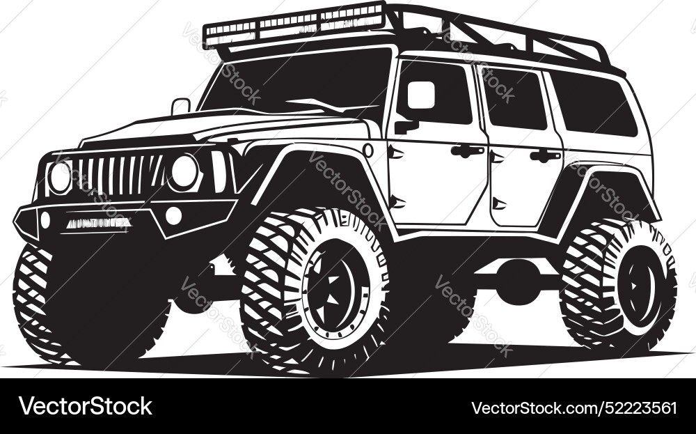 Extreme expedition monochrome emblem for offroad Vector Image
