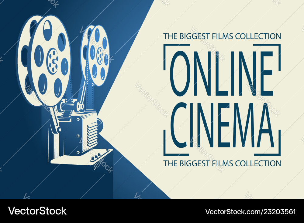 Film projector poster Royalty Free Vector Image