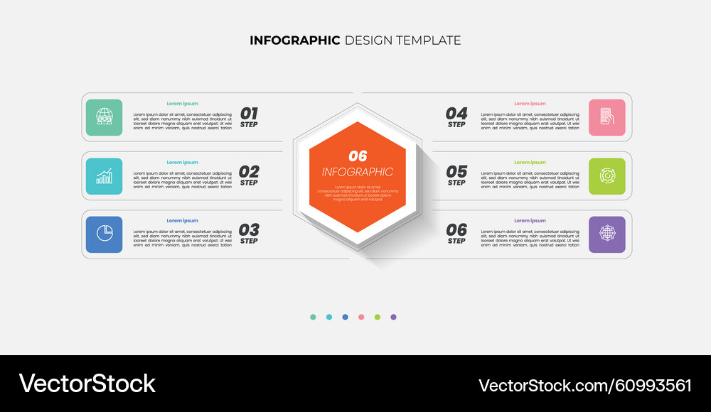 Hexagonal Infographic Template - 6 Steps – Royalty-Free Vector ...