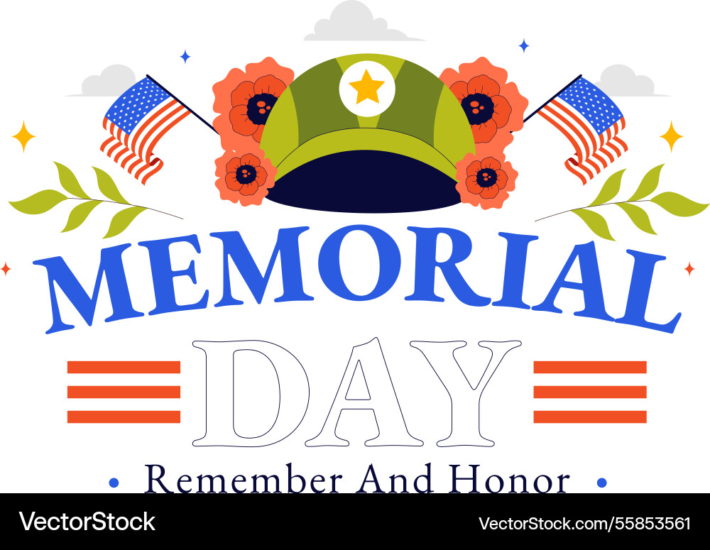 Memorial day of remembering and honoring Vector Image
