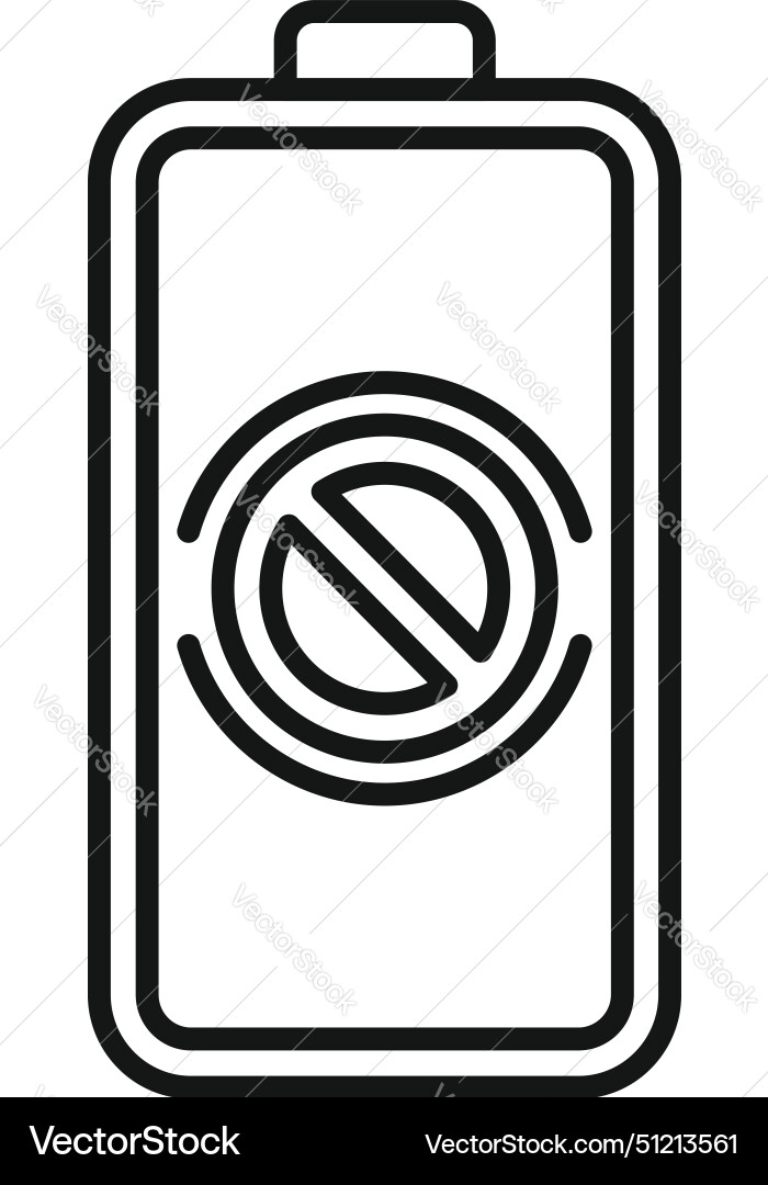 No charging battery icon outline low power Vector Image