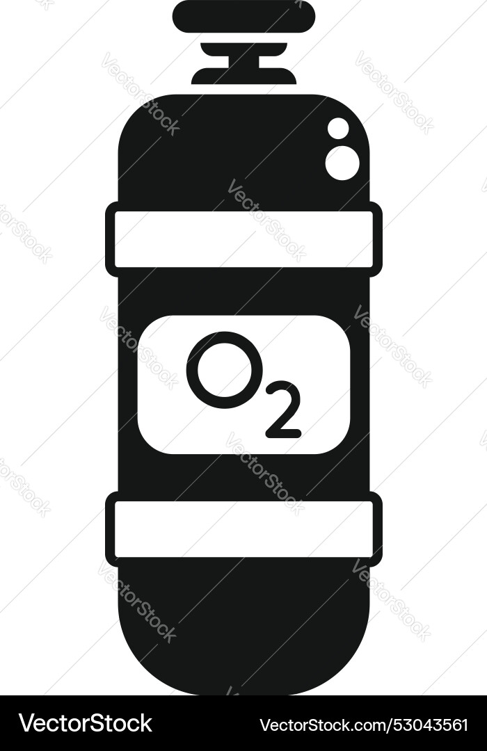 Oxygen cylinder icon representing life support Vector Image
