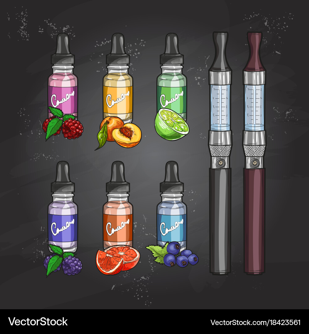 Set e-cigarette Royalty Free Vector Image - VectorStock