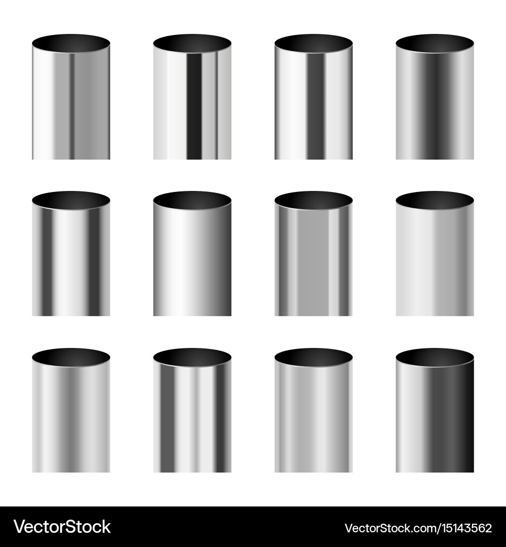 Chrome metal polished gradients corresponding Vector Image