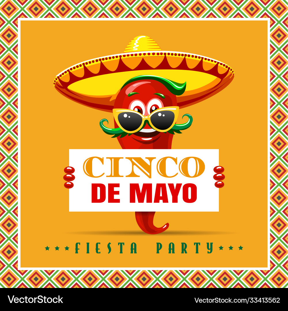 Cinco de Mayo Fiesta Poster Royalty Free Vector Image