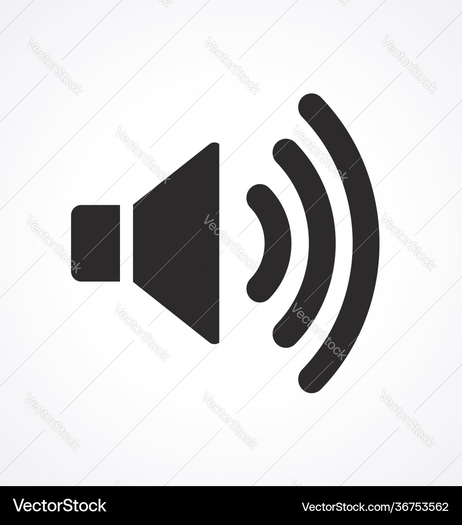 Classic audio speaker icon max volume Royalty Free Vector
