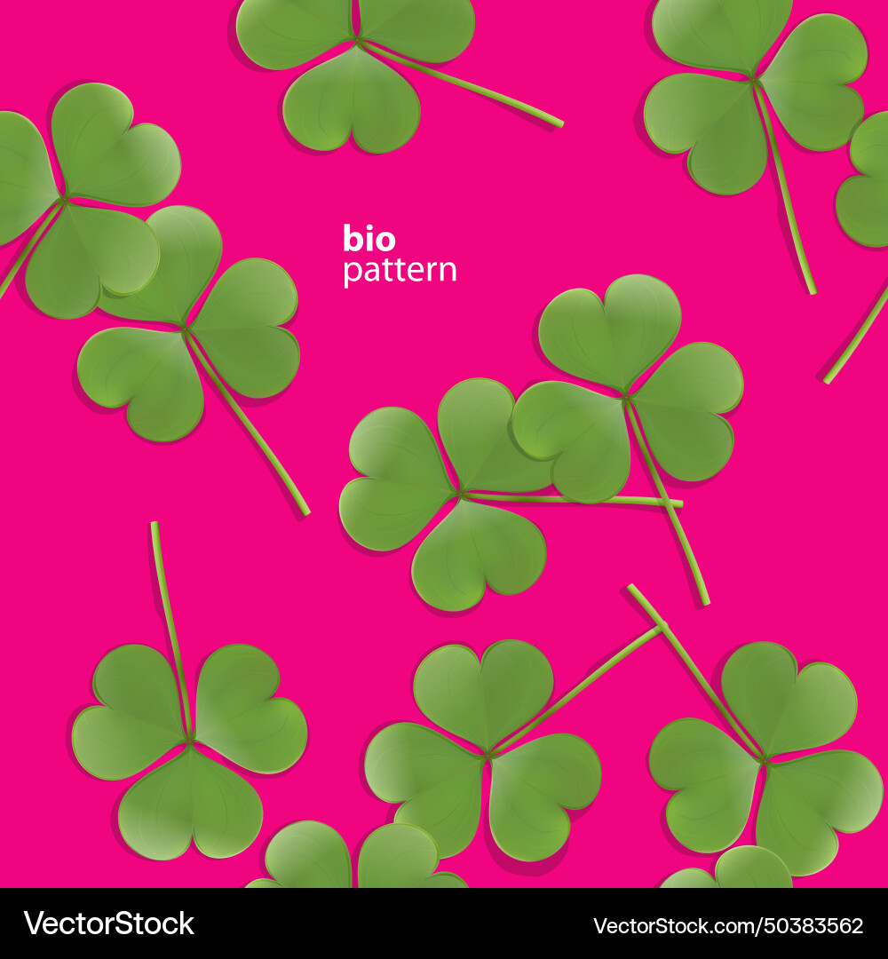 Clover bio pattern Royalty Free Vector Image - VectorStock