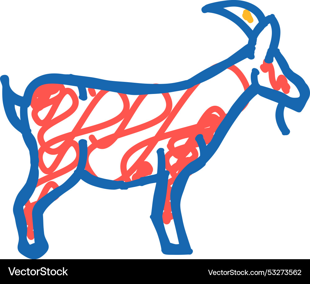 Goat farm animal icon doodle Royalty Free Vector Image