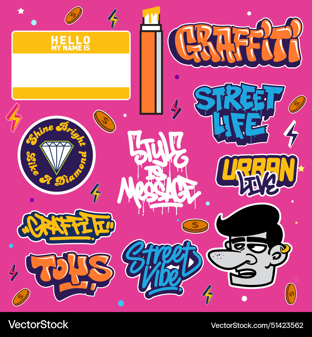 Graffiti sticker Royalty Free Vector Image - VectorStock