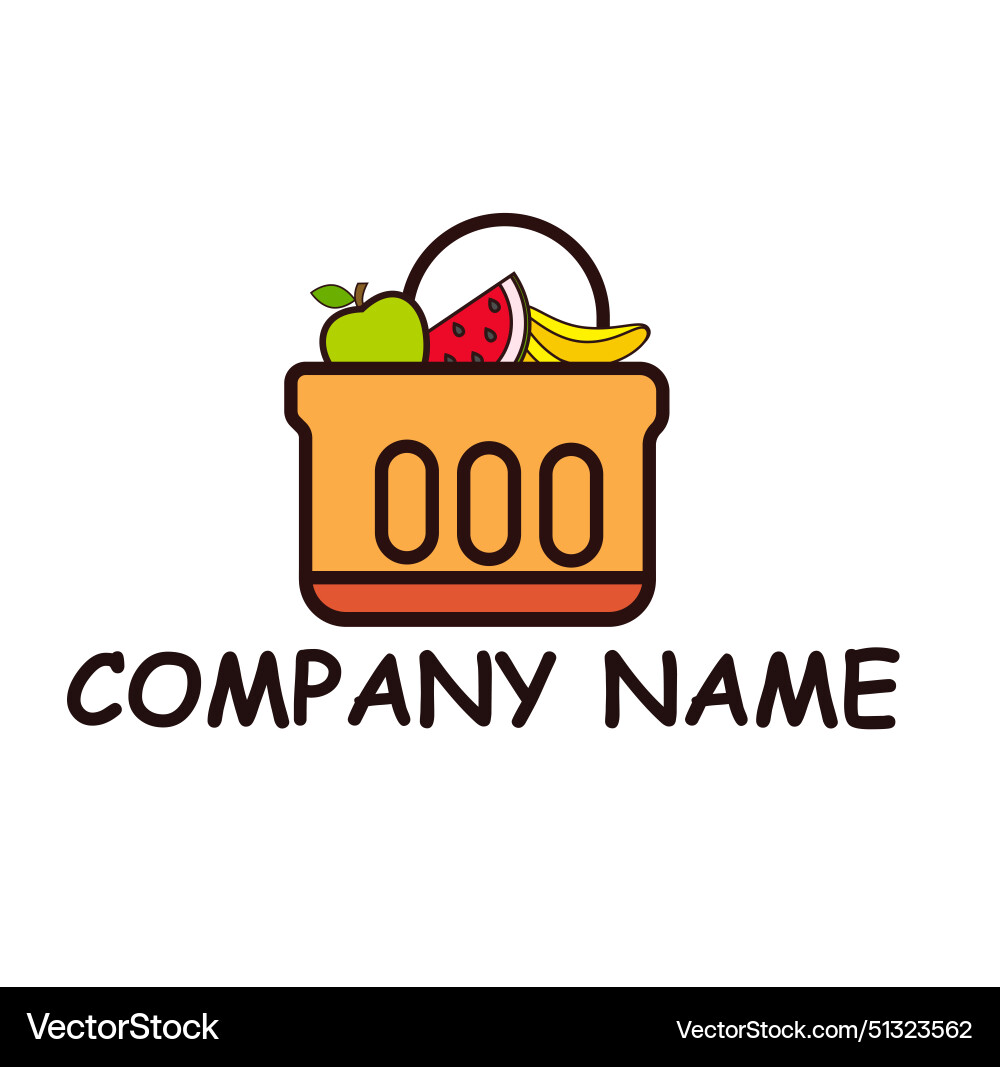 Grocery shop logo design Royalty Free Vector Image