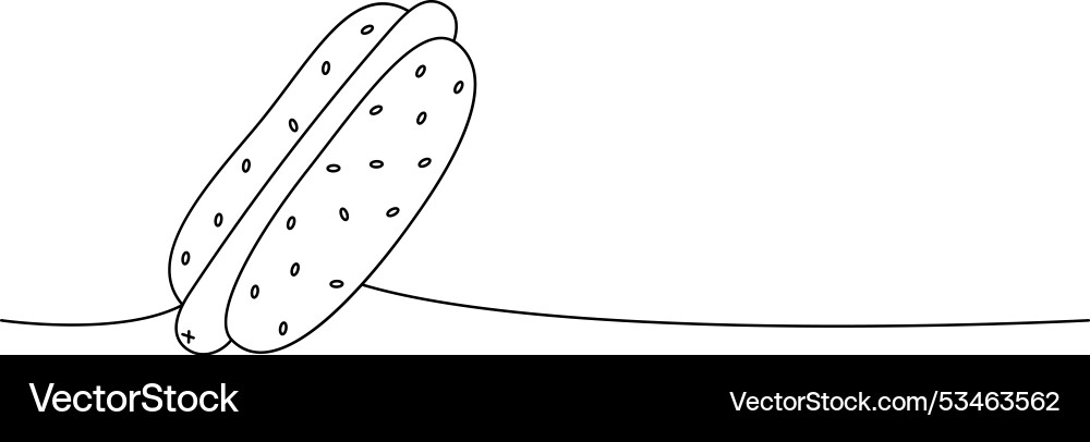 Hot dog one line continuous drawing american Vector Image