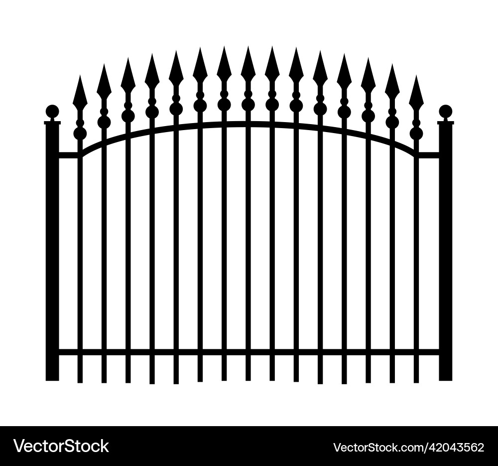 Iron metal spearhead fence gate realistic security