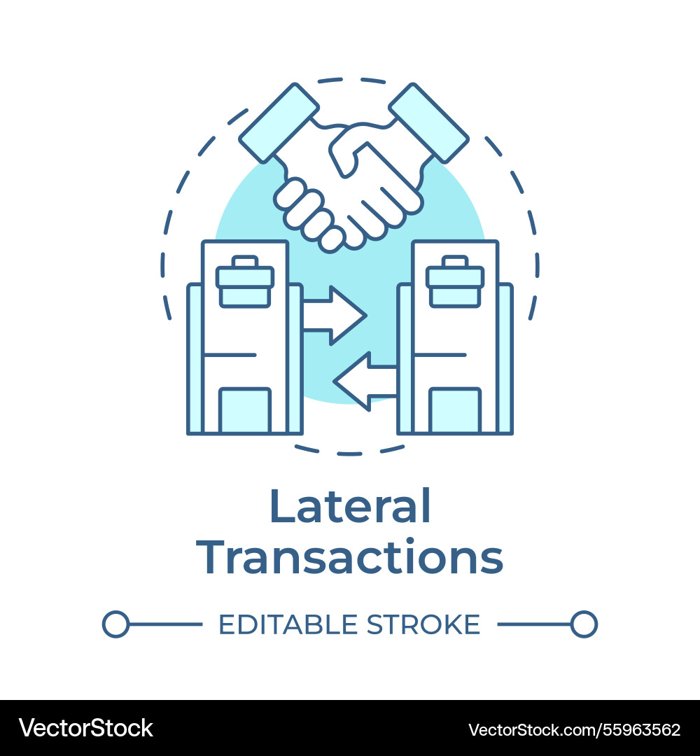 Lateral transactions soft blue concept icon Vector Image