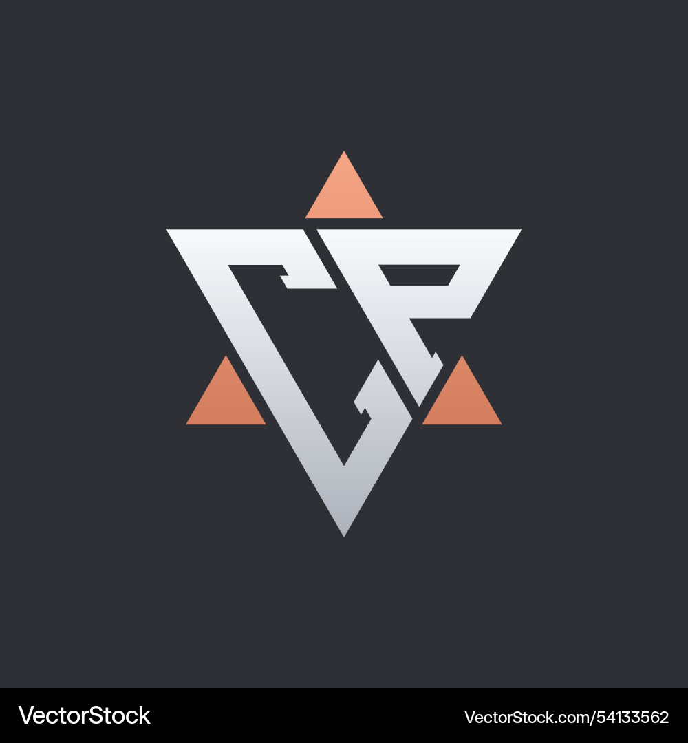 Modern cp letter logo design with geometric Vector Image
