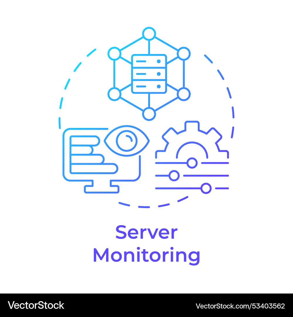 Server monitoring blue gradient concept icon Vector Image