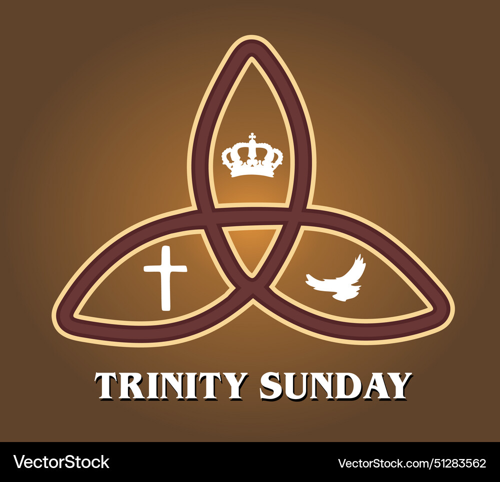 Trinity sunday with cross dove and crown Vector Image