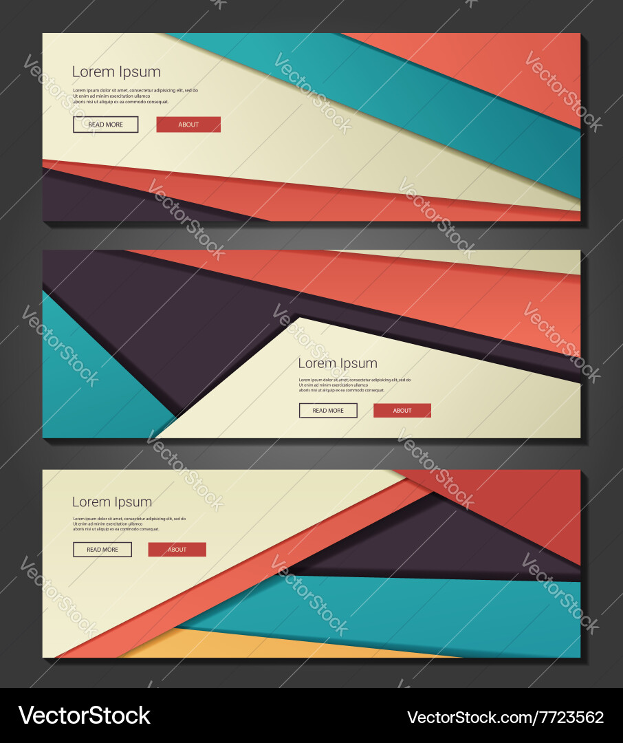 Unusual modern material design backgrounds banners