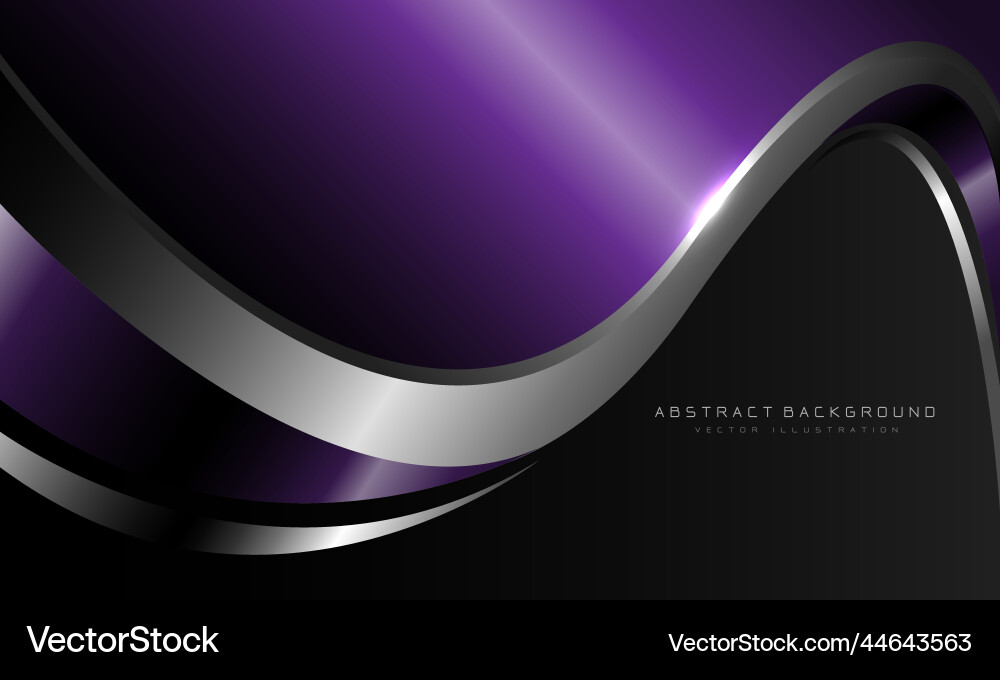Abstract purple metallic curve with silver line Vector Image