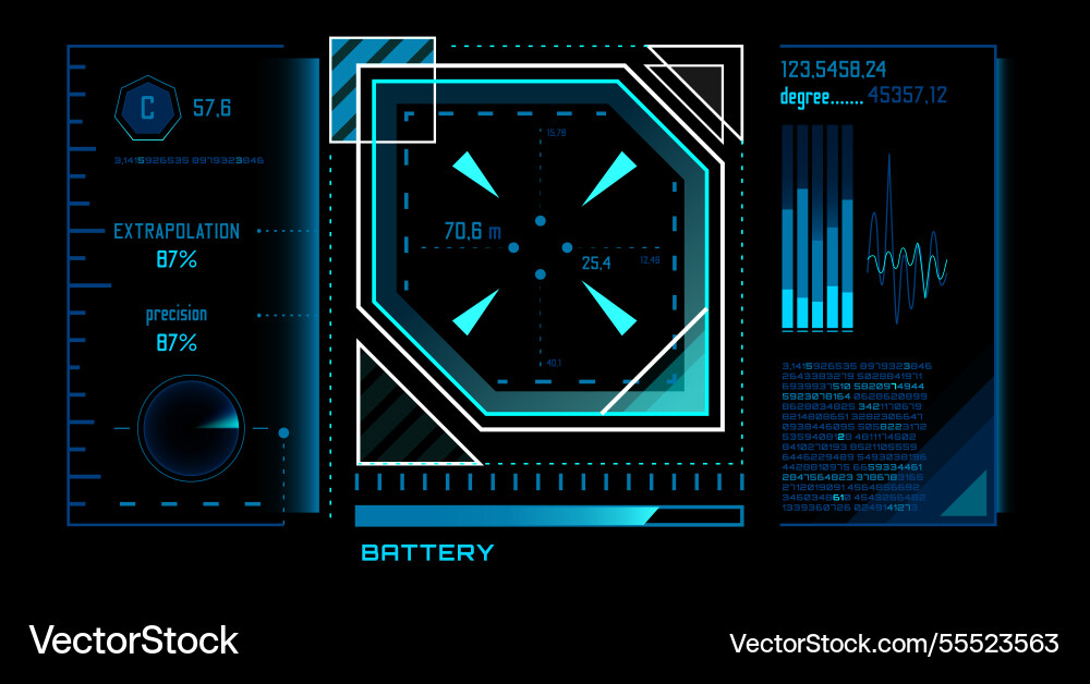 Advanced Heads-Up Display - HUD Royalty Free Vector Image