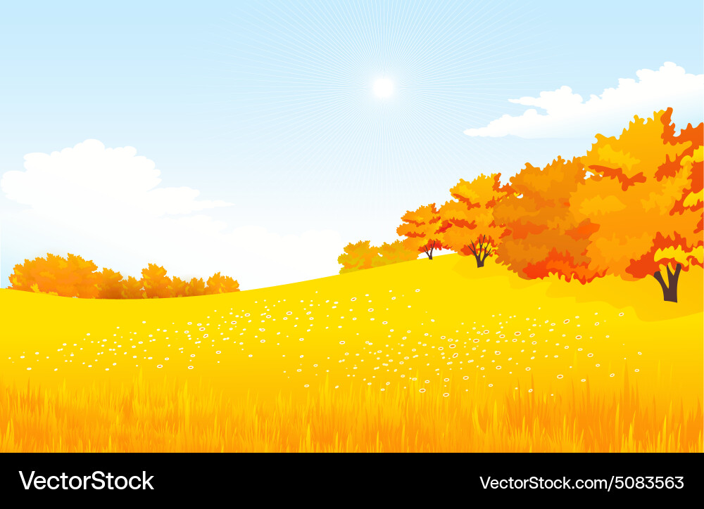 Autumn landscape Royalty Free Vector Image - VectorStock