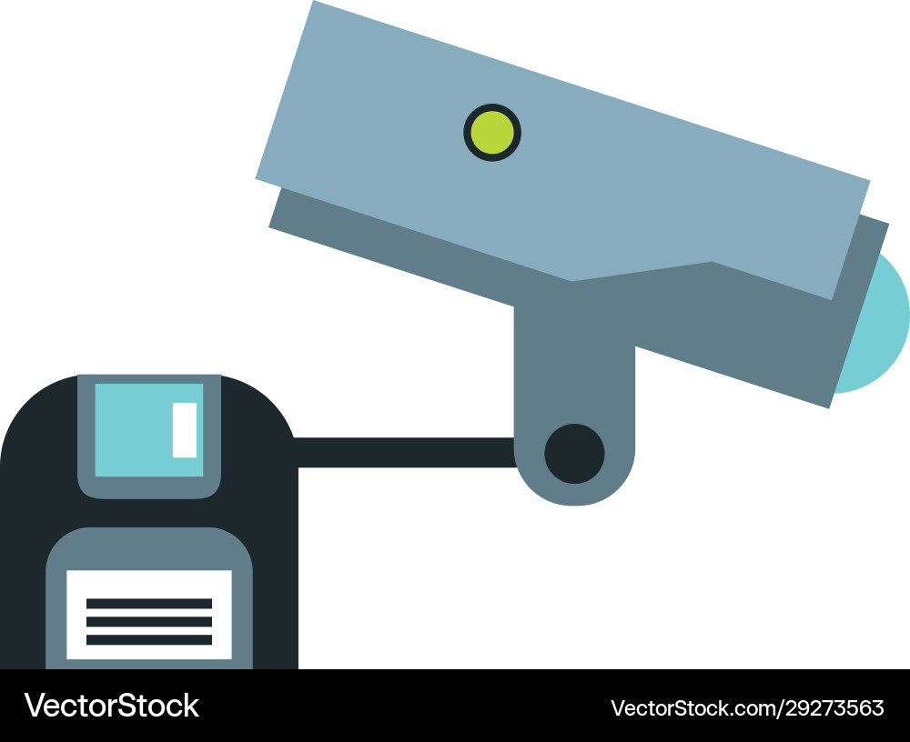 Cctv video camera with floppy disk Royalty Free Vector Image