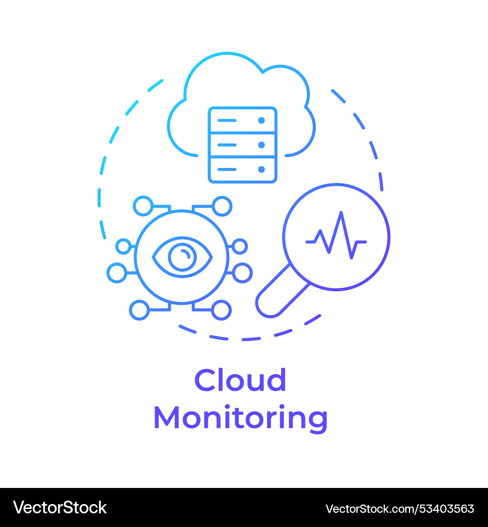 Cloud monitoring blue gradient concept icon Vector Image