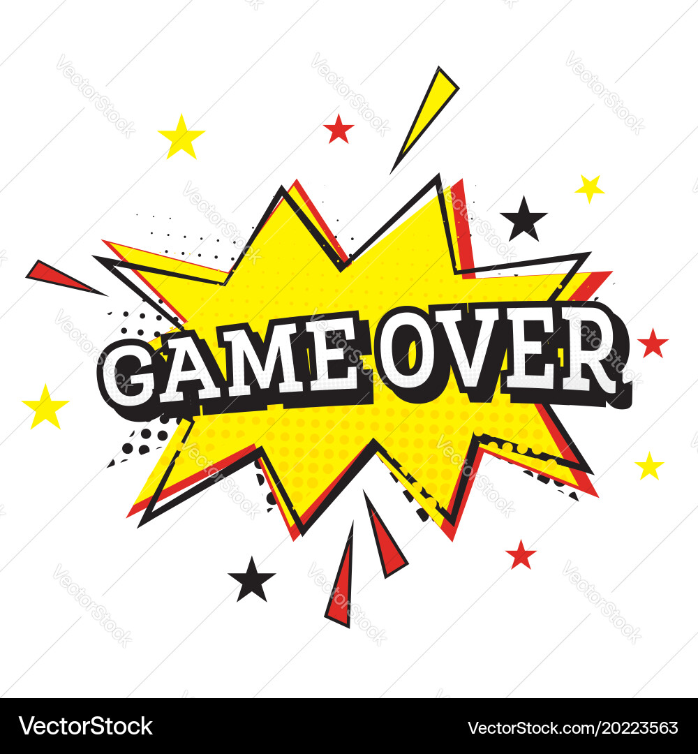 Game over comic text in pop art style Royalty Free Vector