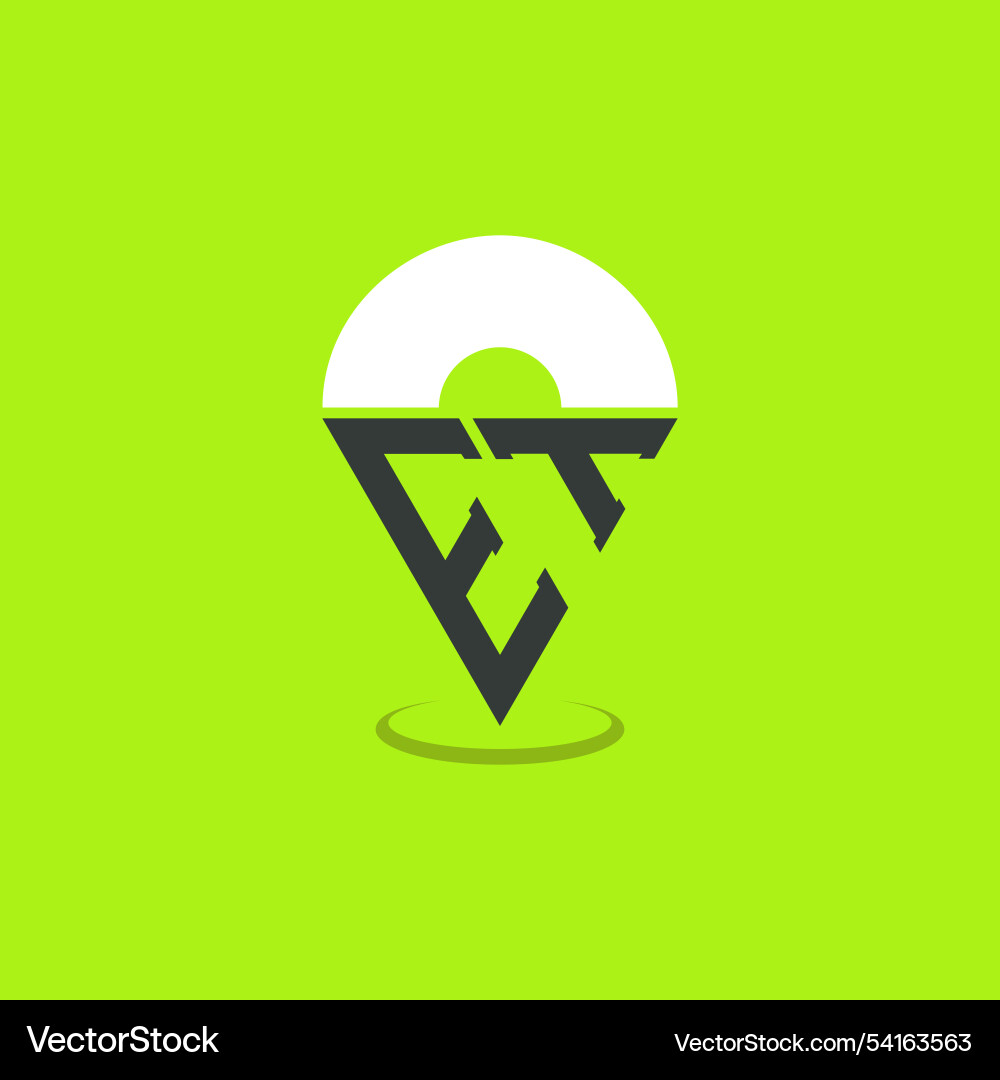 Letter et location logo design modern initials Vector Image