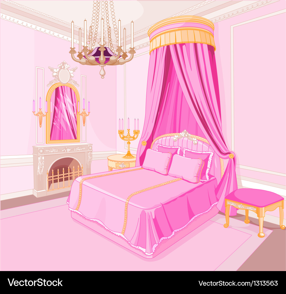 Princess bedroom Royalty Free Vector Image - VectorStock