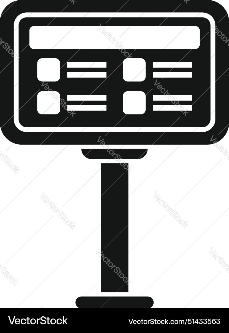 Silhouette of a modern digital display board icon Vector Image
