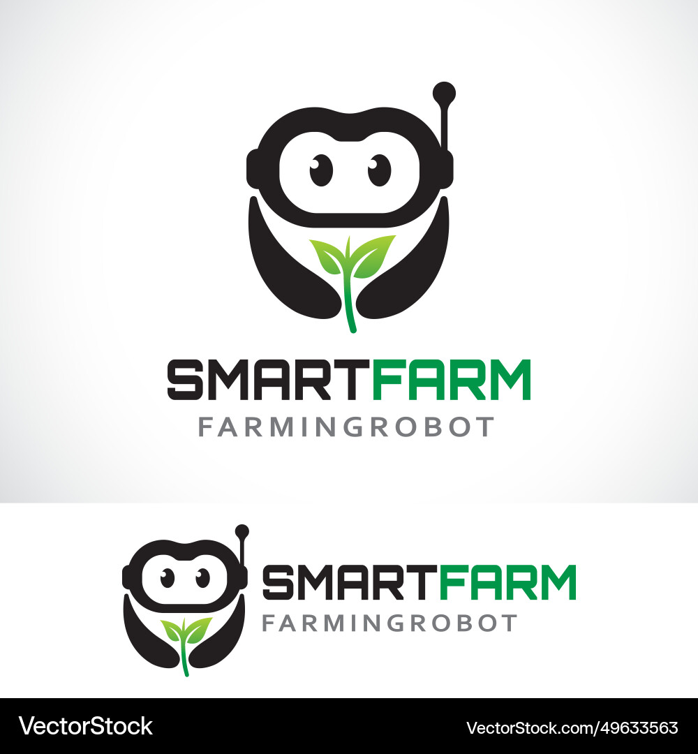 Smart farm logo design template Royalty Free Vector Image