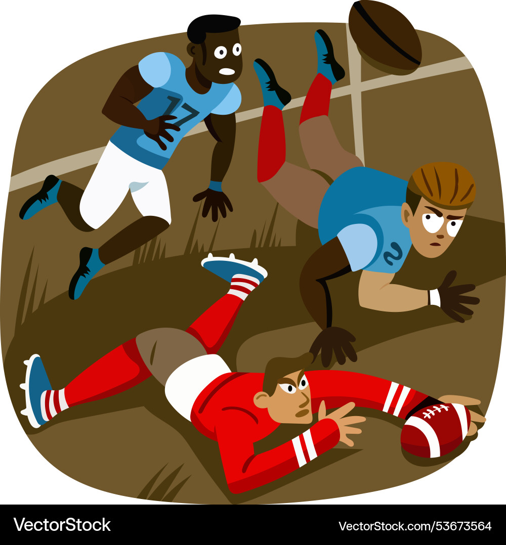 A flat style of rugby union Royalty Free Vector Image