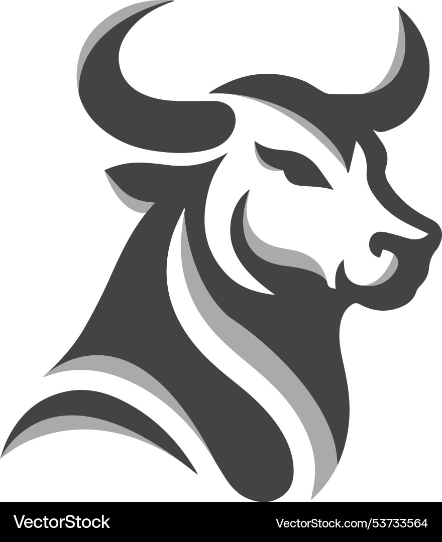 A simple bull silhouette logo Royalty Free Vector Image