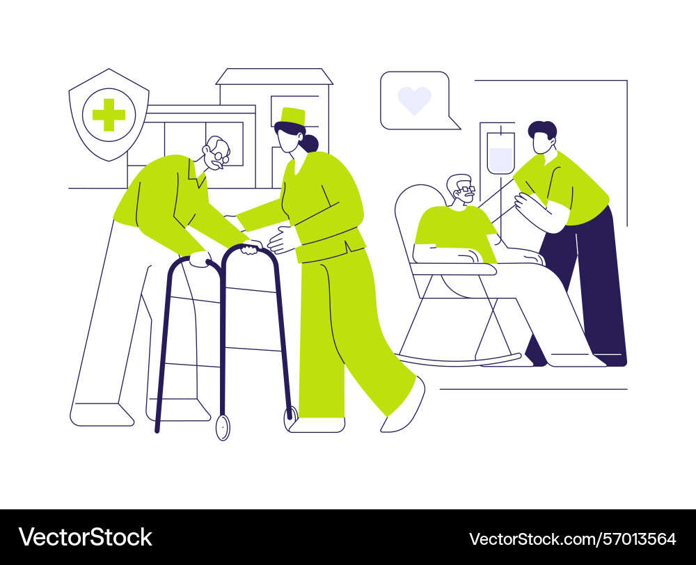 Assisted living facility abstract concept Vector Image